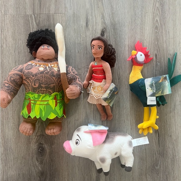 Disney | Toys | Disney Moana Maui Hehe Pua 4 Piece Set Stuffed Doll Toy ...